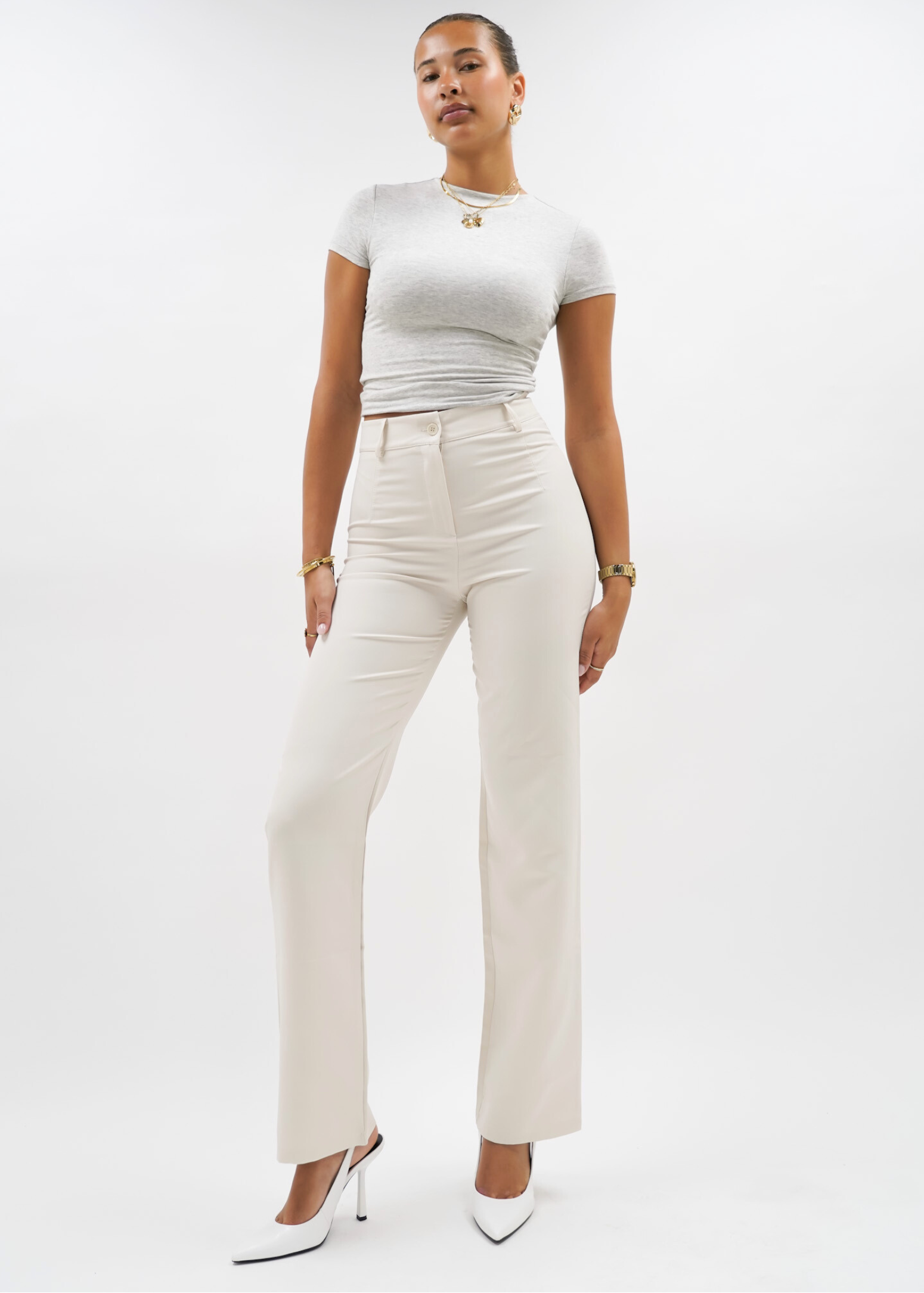 Straight leg pants classic crème (tall)